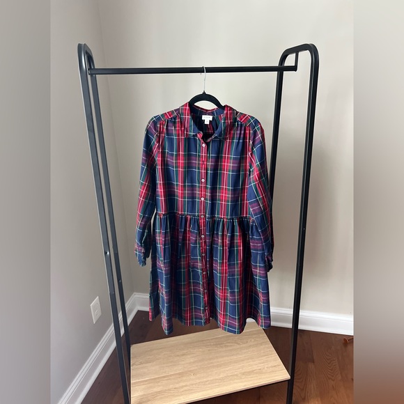 J. Crew | Dresses | J Crew Plaid Dress Red And Blue | Poshmark